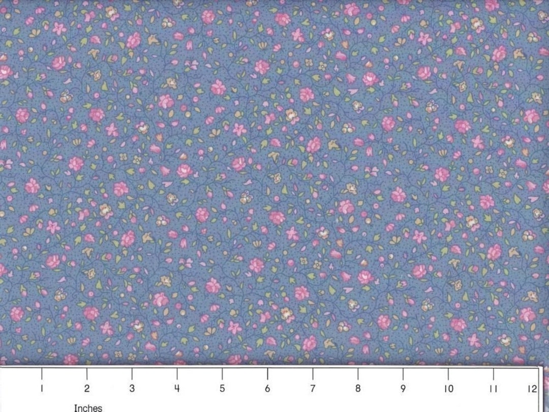 Fabric by the YARD - Calico Fabric NEW - BLUE !!!! - Etsy