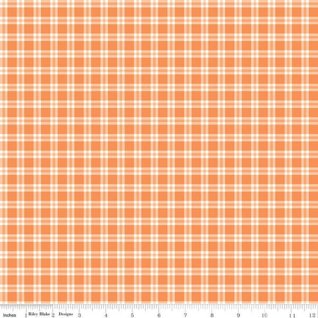 Fabric - SPRING'S in TOWN *plaid ORANGE* 100% Premium Cotton by Riley ...