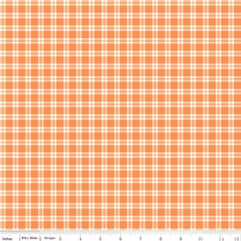 Orange Plaid Fabric - Etsy