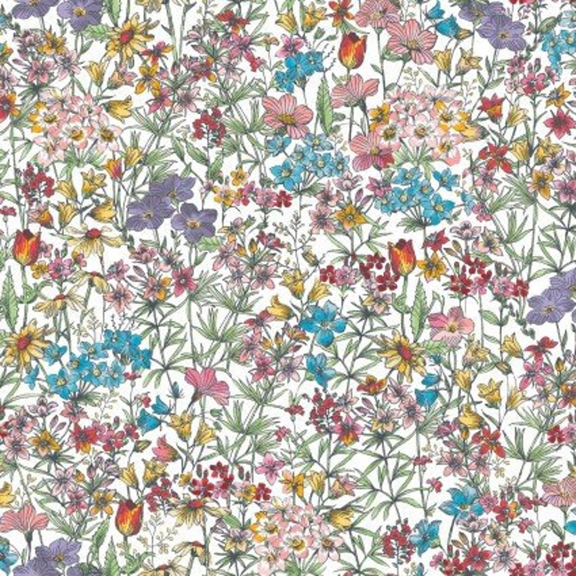 MEADOW EDGE WHITE Cotton Fabric by the Yard by Maywood - Etsy