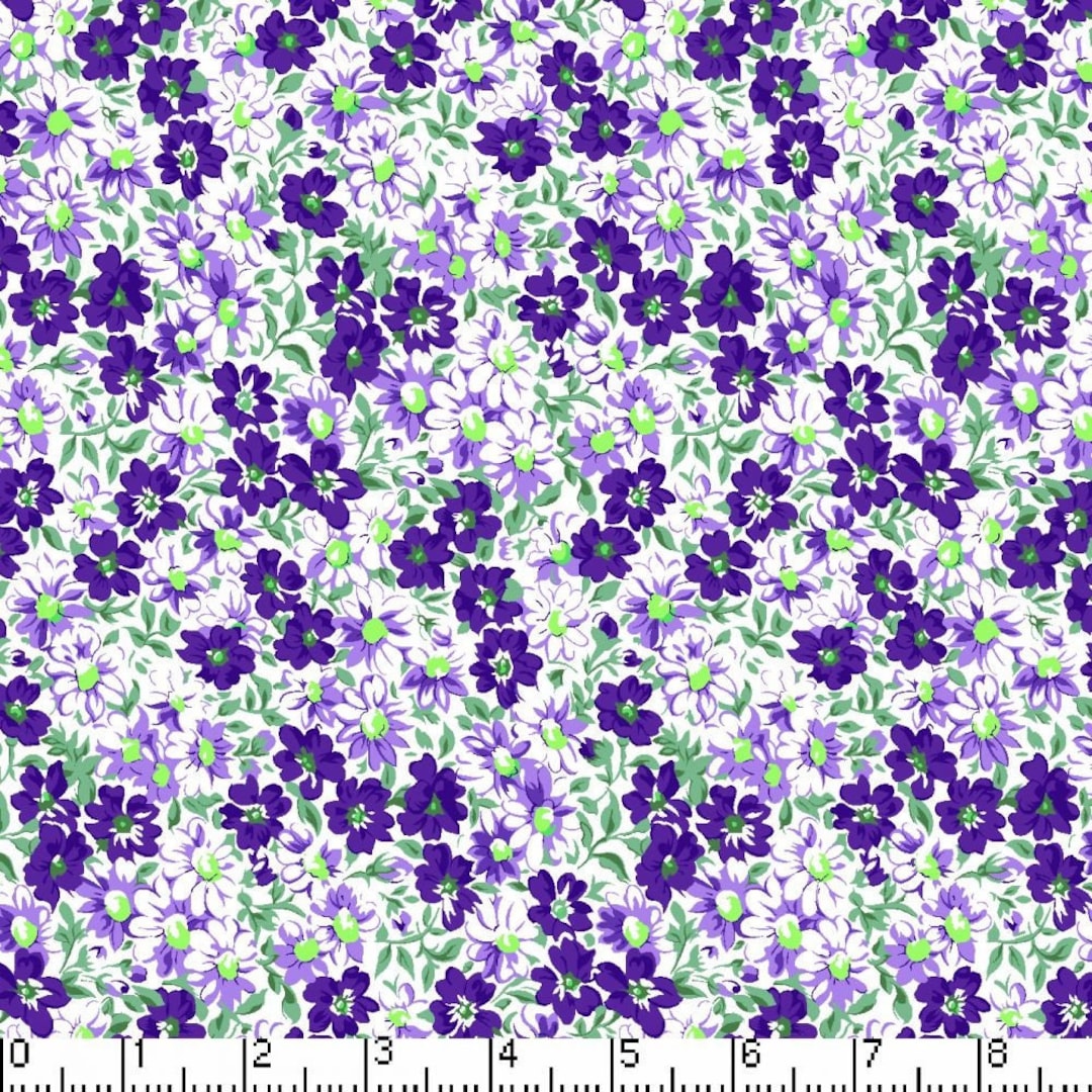Fabric by the Yard - FLOWER PATCH - PURPLE!! New!! - Etsy
