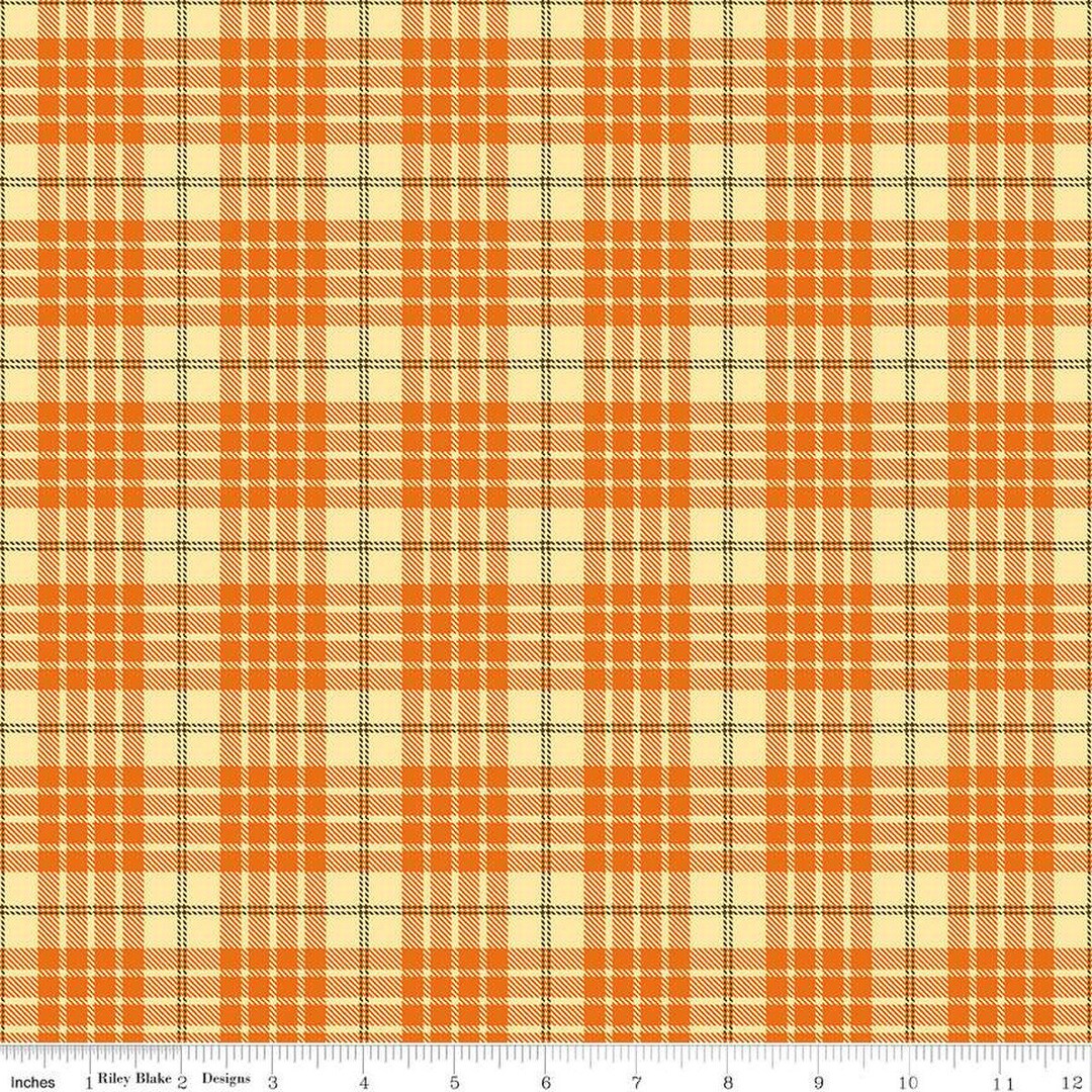 Fabric - Awesome Autumn *PLAID ORANGE* C12174 by Riley Blake Designs ...
