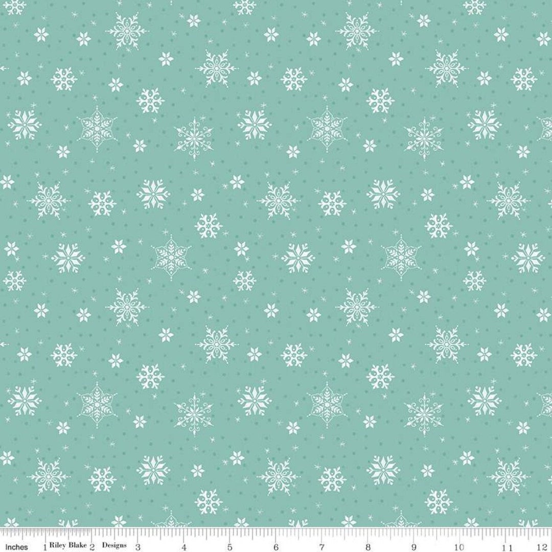 Fabric - SNOWED - IN** Snowflakes - Glacier** NEW!! Riley Blake Designs ...