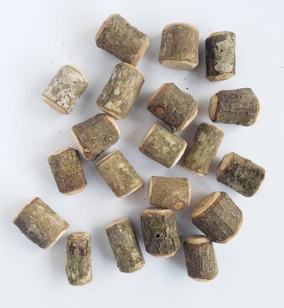 Handmade Beads, Oak Wood Beads, Chunky Real Wood Macrame Beads ...