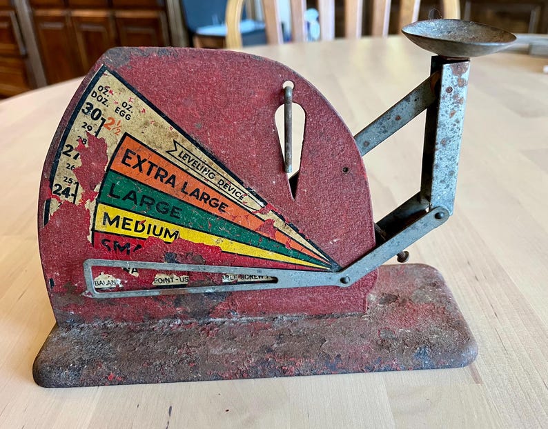 Vintage Style Jiffy Way Metal Poultry Egg Weighing Scale Rustic ...
