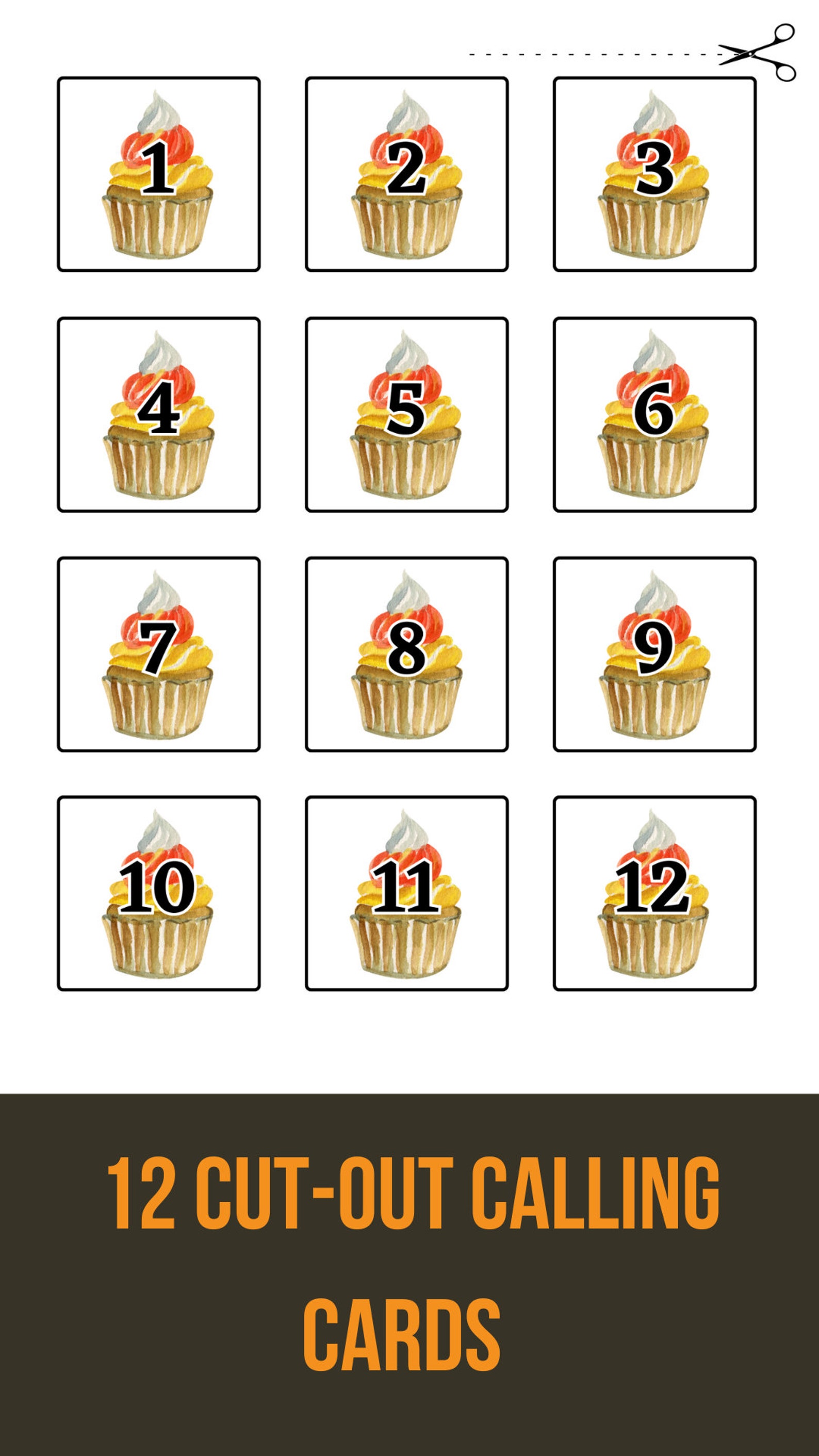 12-player Printable Halloween Cupcake Cakewalk for Parties, Trunk or ...