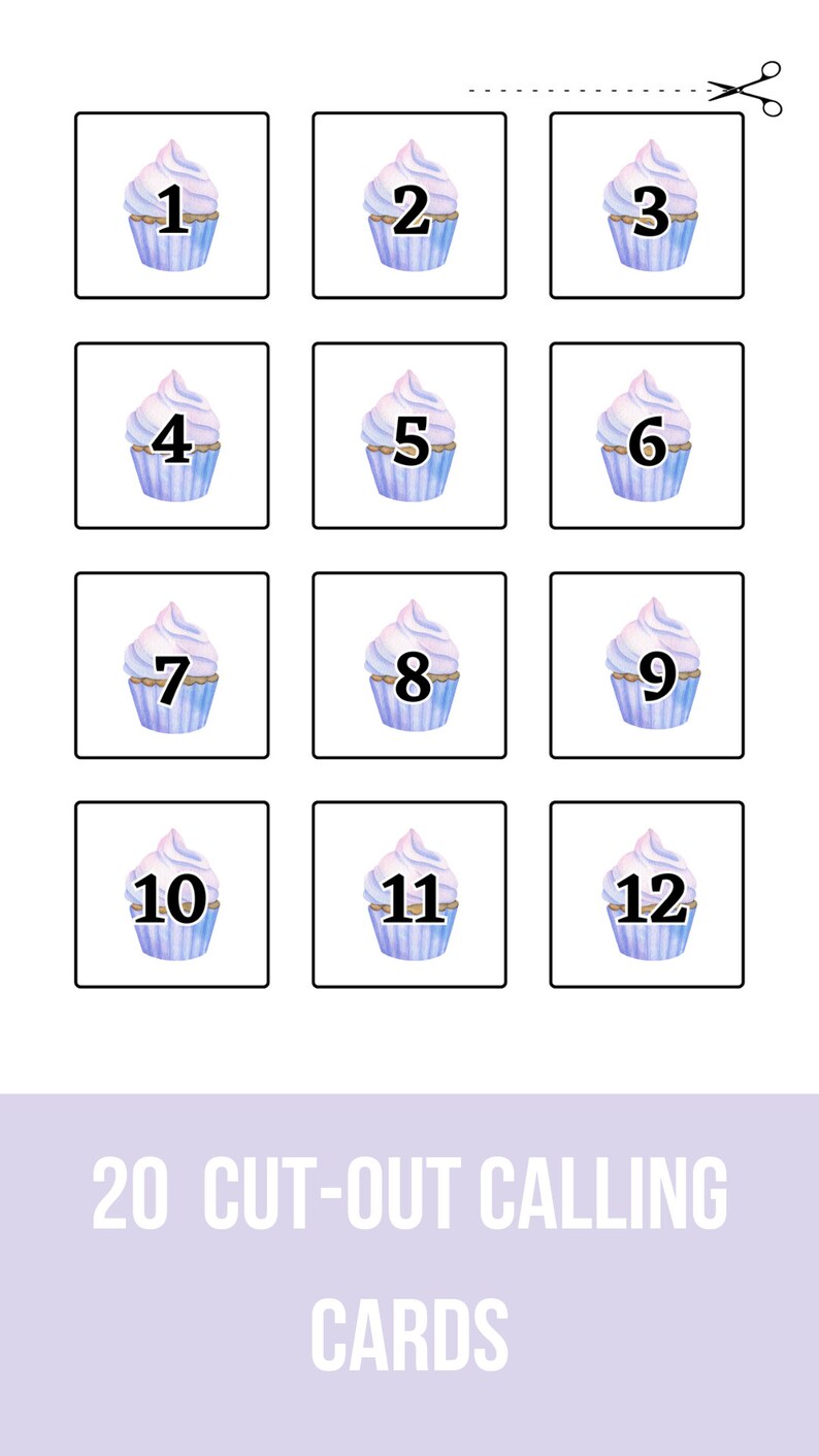 20-player Printable Birthday Cupcake Cakewalk for Parties, Birthday ...