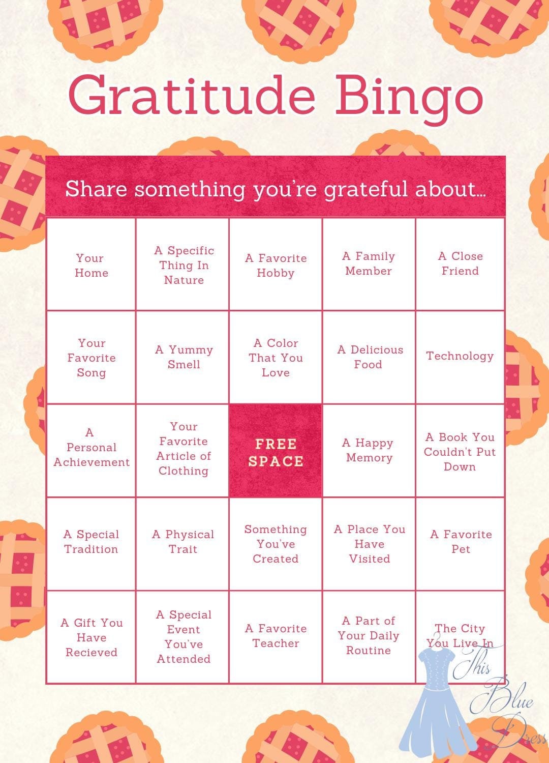 Printable Thanksgiving Bingo, Gratitude Bingo, Count Your Blessings ...