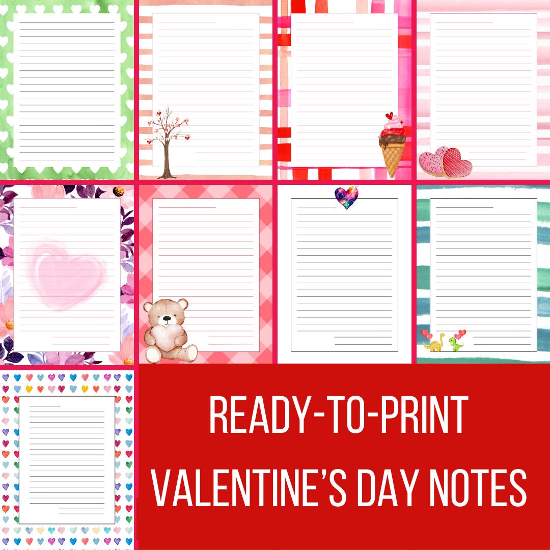21 Printable Valentine's Day Stationary Designs, Printable Love Notes ...