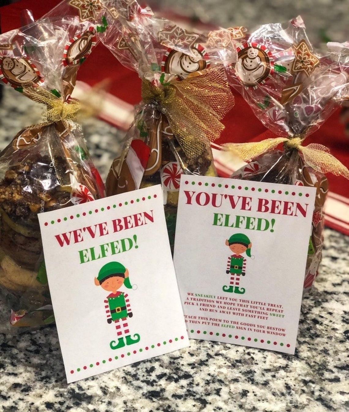 Christmas "you've Been Elfed" Printable Set, Christmas Poem, Christmas ...