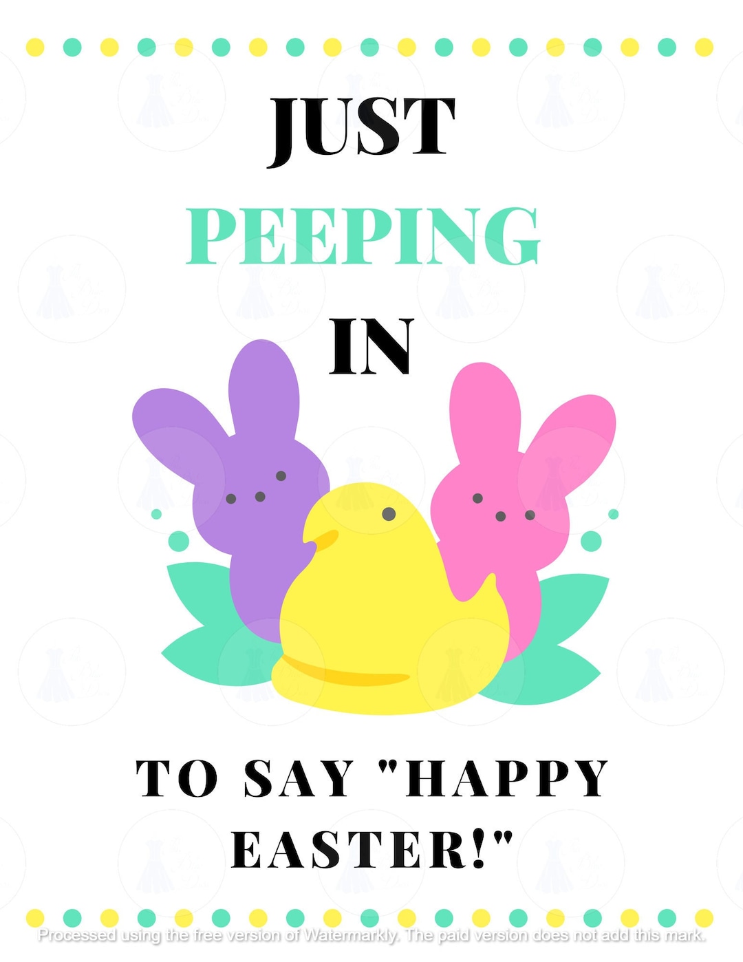 Just Peeping in to Say Happy Easter Note, Easter Note, Marshmallow ...