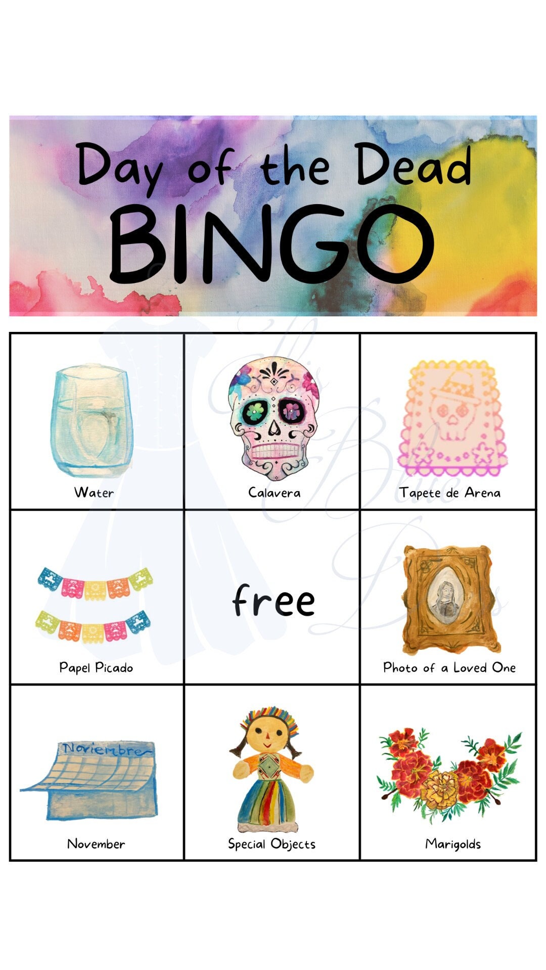 Day of the Dead Printable Bingo Game Dia De Los Muertos - Etsy