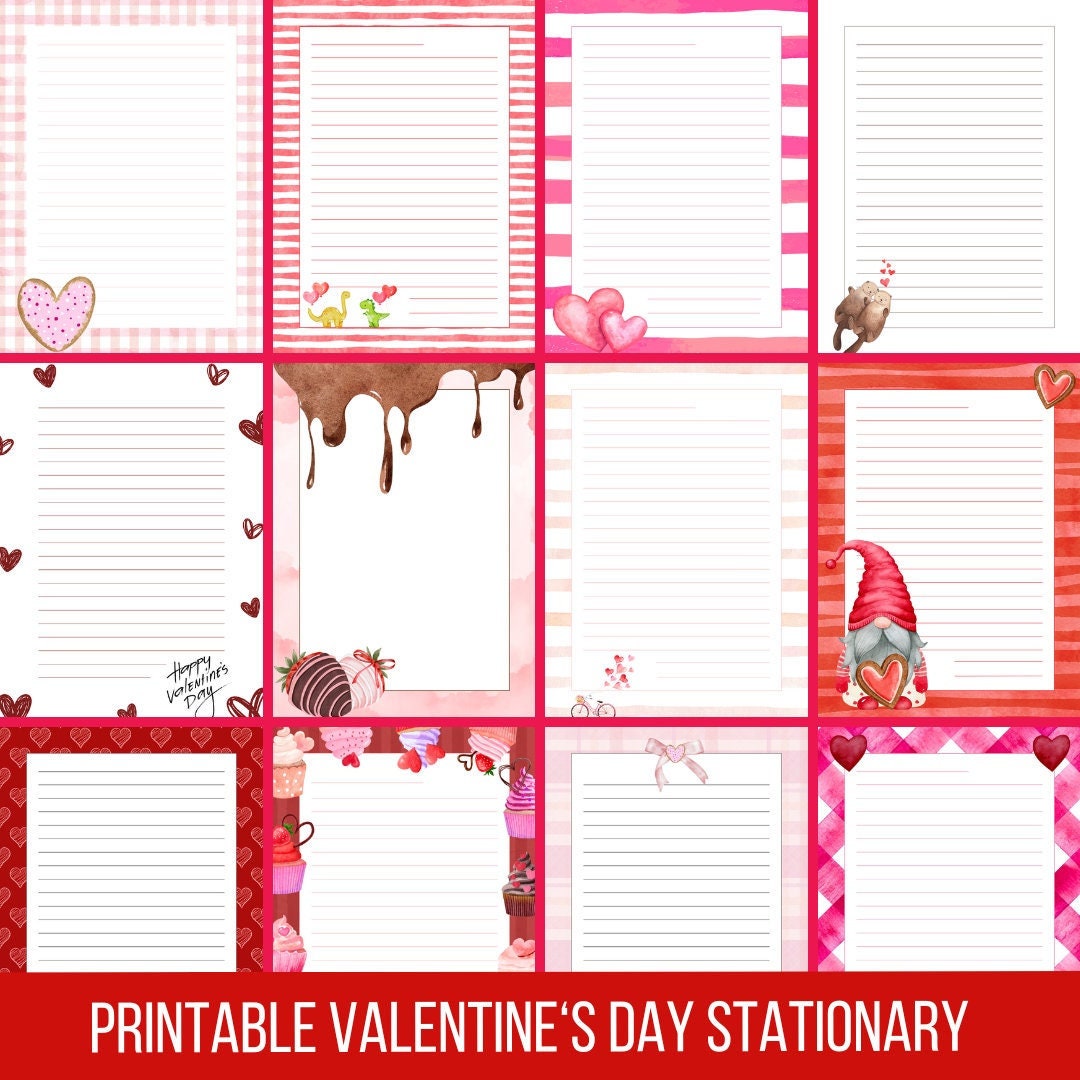 21 Printable Valentine's Day Stationary Designs, Printable Love Notes ...