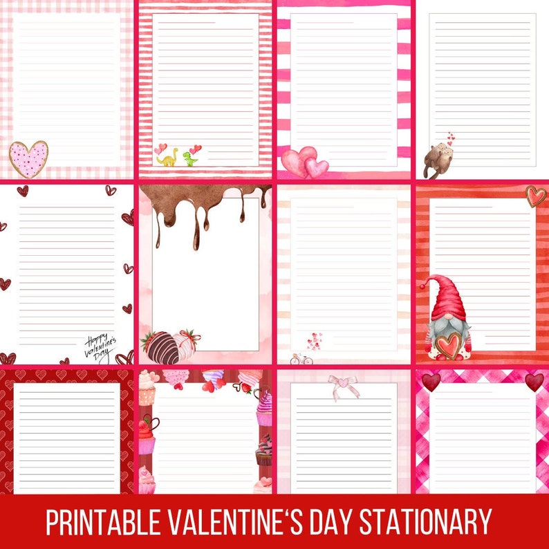 21 Printable Valentine's Day Stationary Designs, Printable Love Notes ...