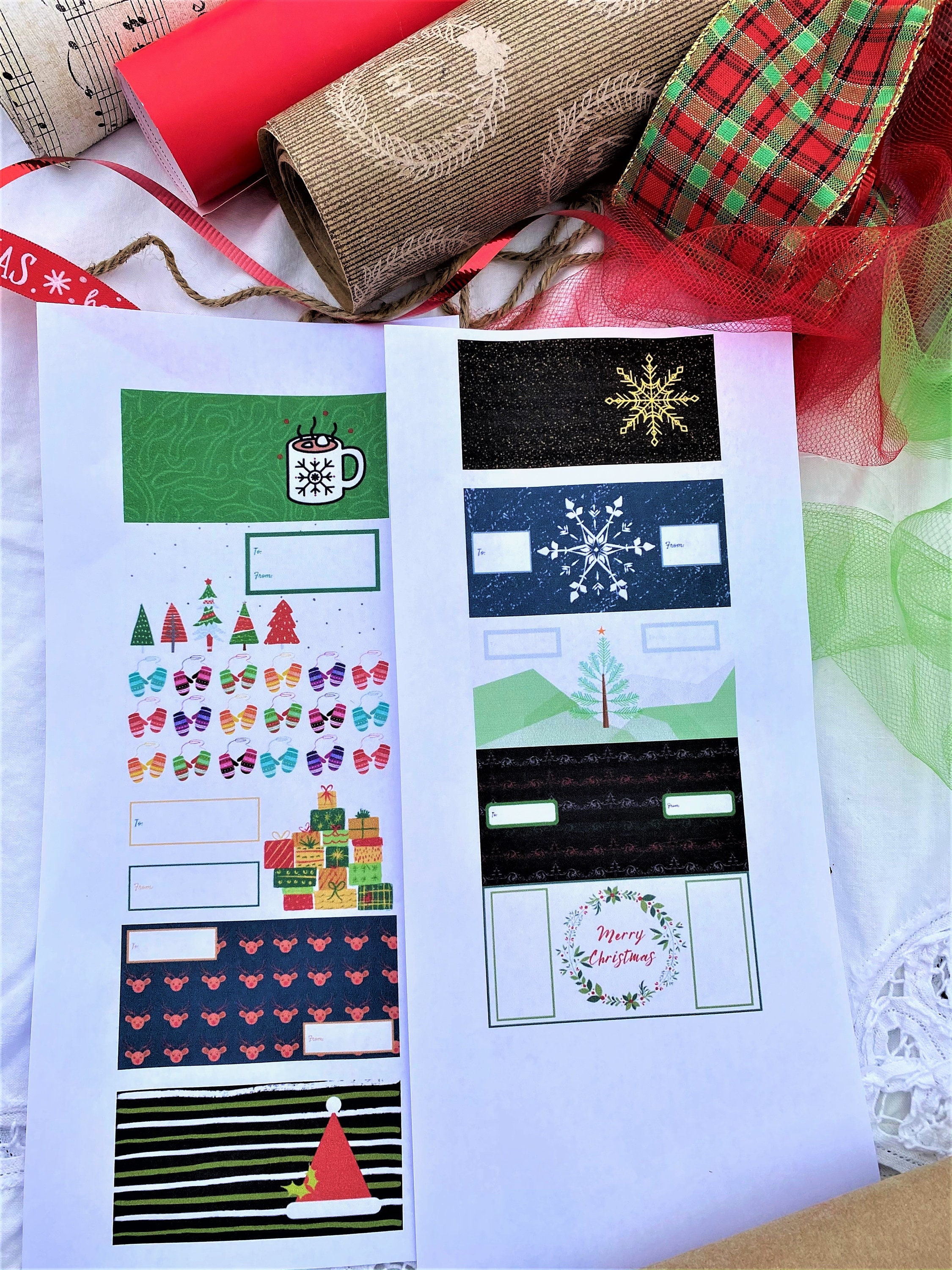 Printable Christmas Gift Tags Set - Etsy