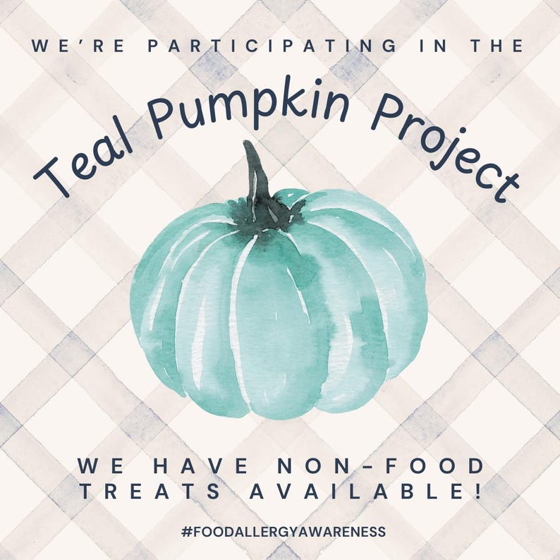 Teal Pumpkin Project Printables, Allergy-free Trick-or-treating Signs ...