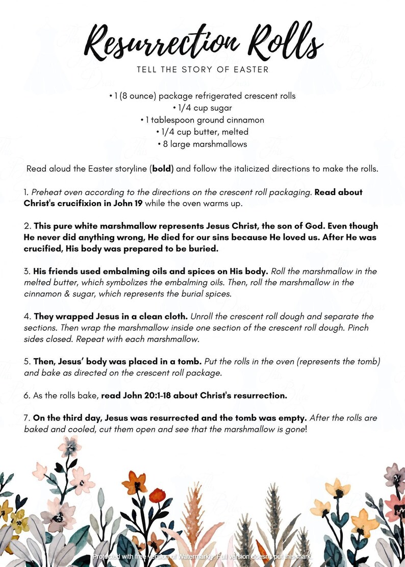 Resurrection Rolls Recipe and Instructions (floral Design), Christian ...