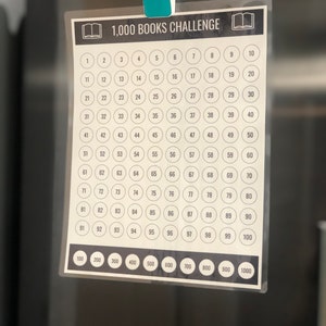 1000 Books Reading Challenge Printable, Reading Progress Chart, Summer ...