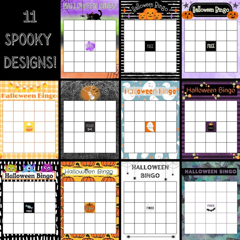 Printable Halloween Bingo Bundle, Fall Kid's Activities, Classroom Game ...