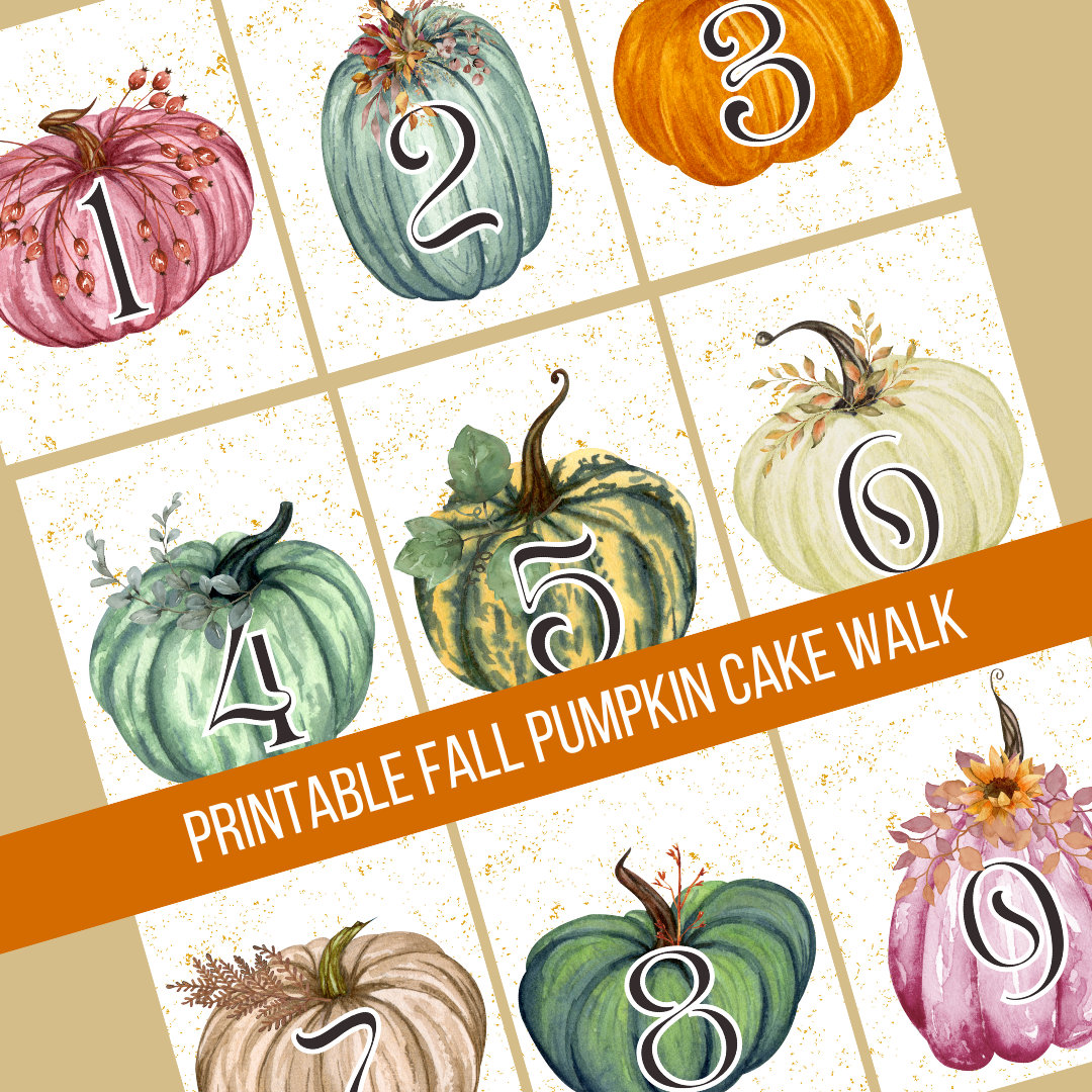 24-player Printable Fall Pumpkins Cake Walk for Parties, Trunk or Treat ...