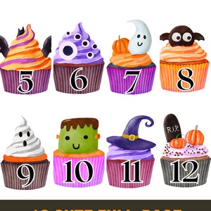 12-player Printable Halloween Cupcake Cakewalk for Parties, Trunk or ...