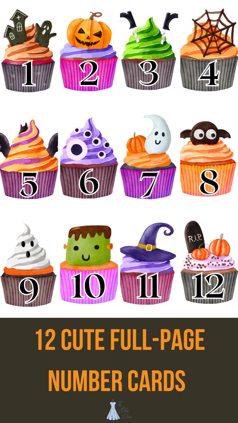 12-player Printable Halloween Cupcake Cakewalk for Parties, Trunk or ...