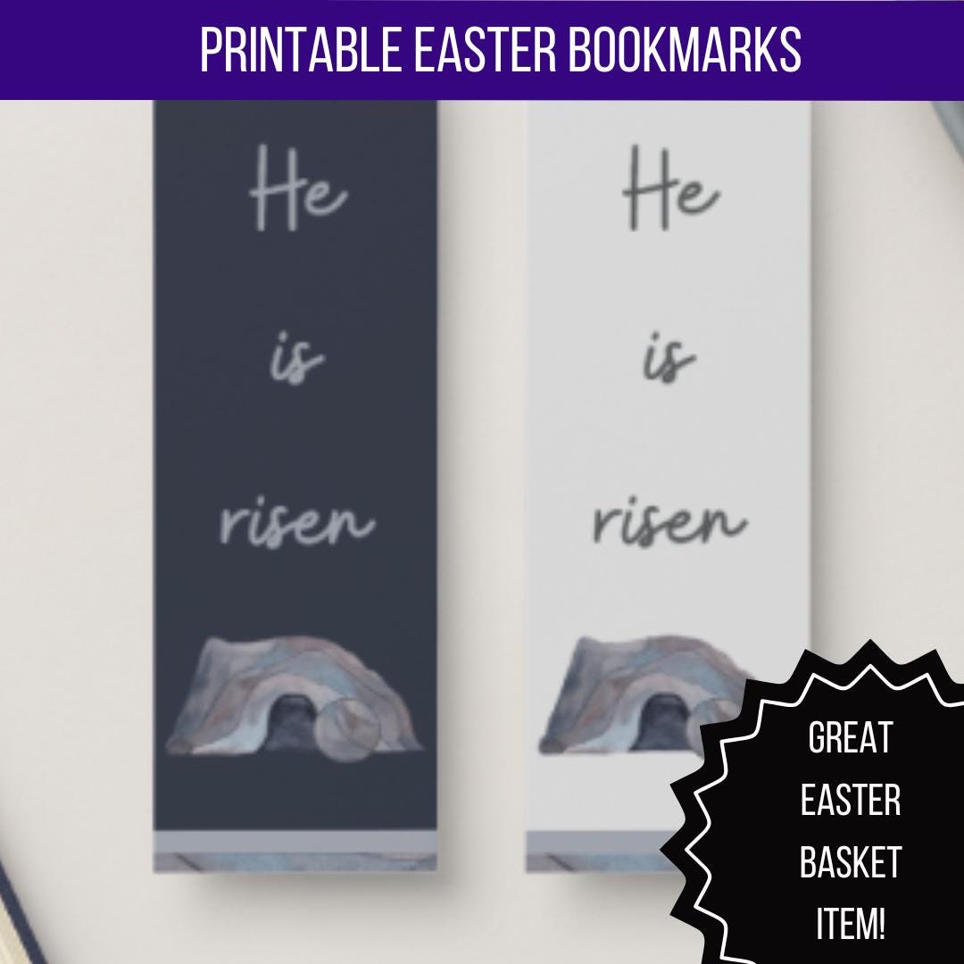 He is Risen Bookmark, Printable Easter Bookmark, Christian Gift - Etsy