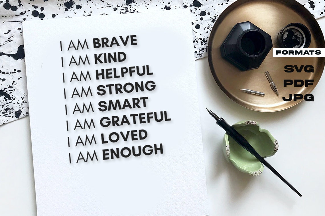 I Am Brave Printable Affirmations Art Inspirational Quotes - Etsy