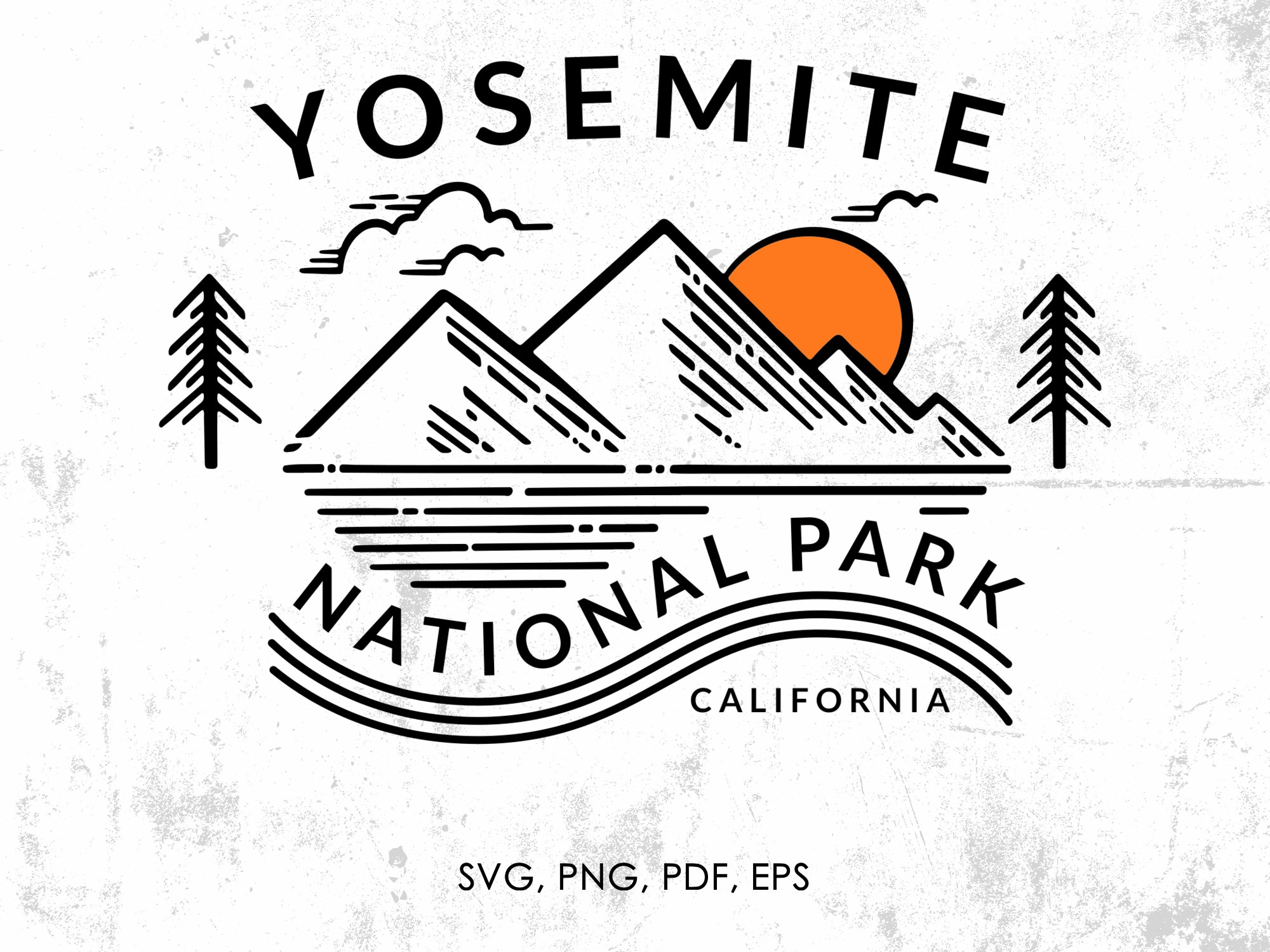 Yosemite National Park Svg, Png, Pdf, Eps, Jpg Clipart, Graphic ...