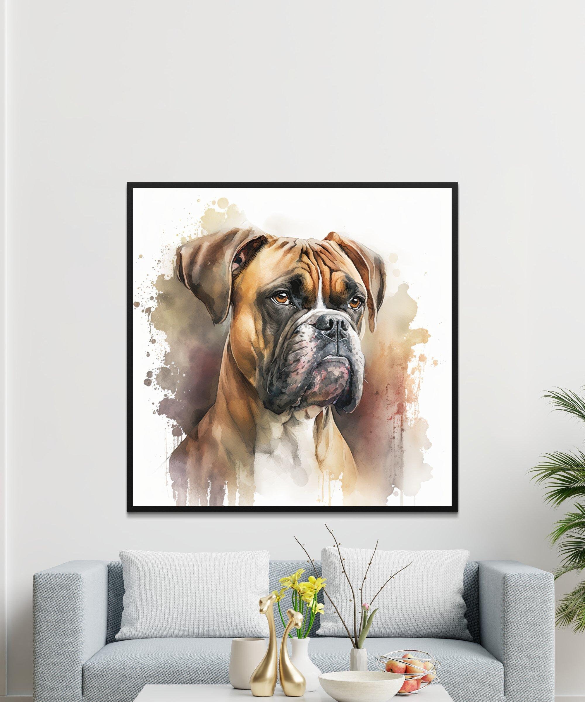 Boxer Art Print, Boxer Dog Print, Boxer Watercolor, Boxer Png, Pdf, Jpg ...