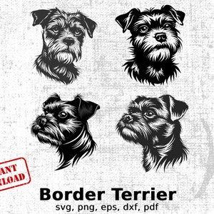 Border Terrier Dog Clipart Bundle, SVG Files for Cricut, Digital ...