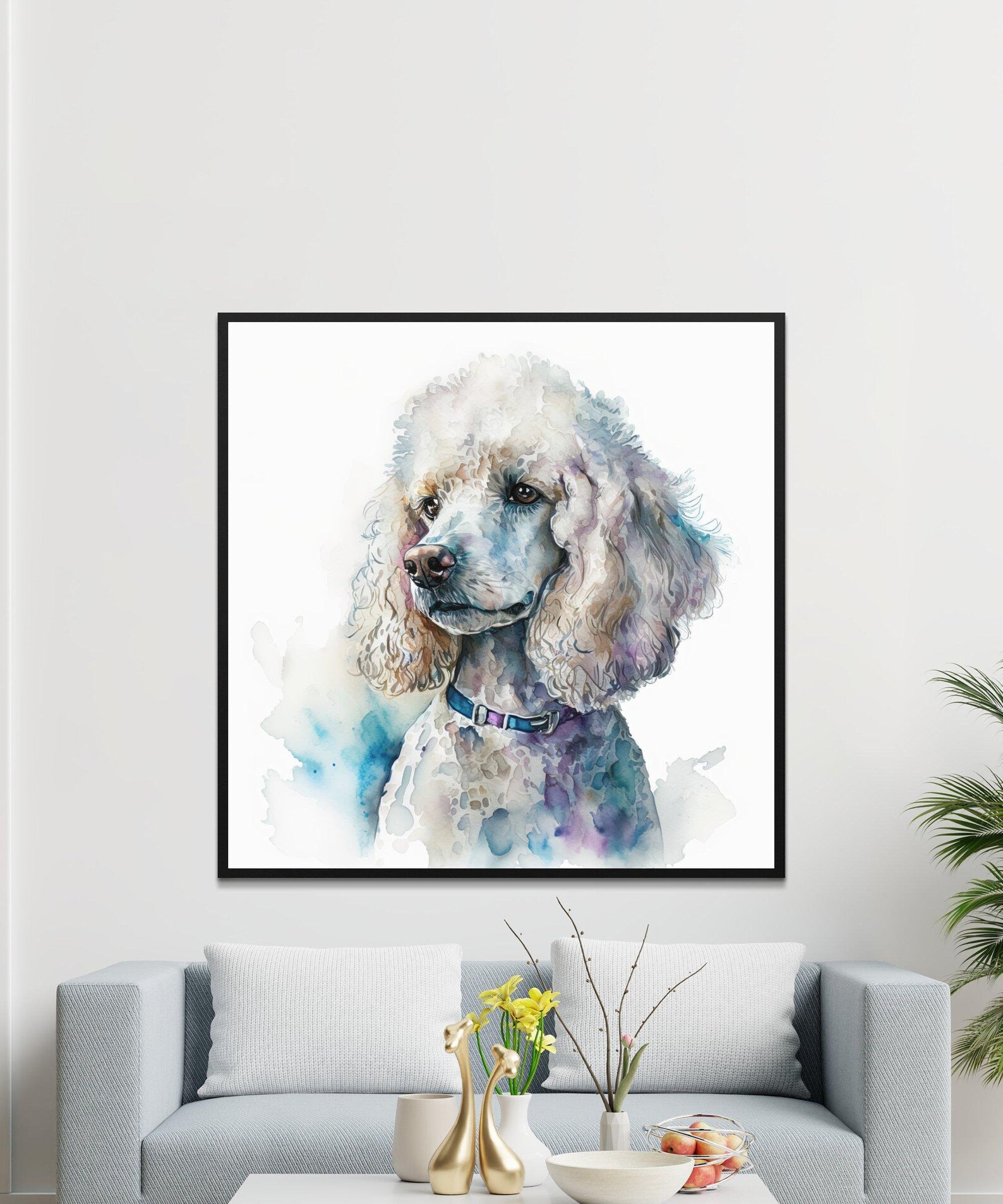 Poodle Art Print, Poodle Dog Print, Poodle Watercolor, Poodle Png, Pdf ...