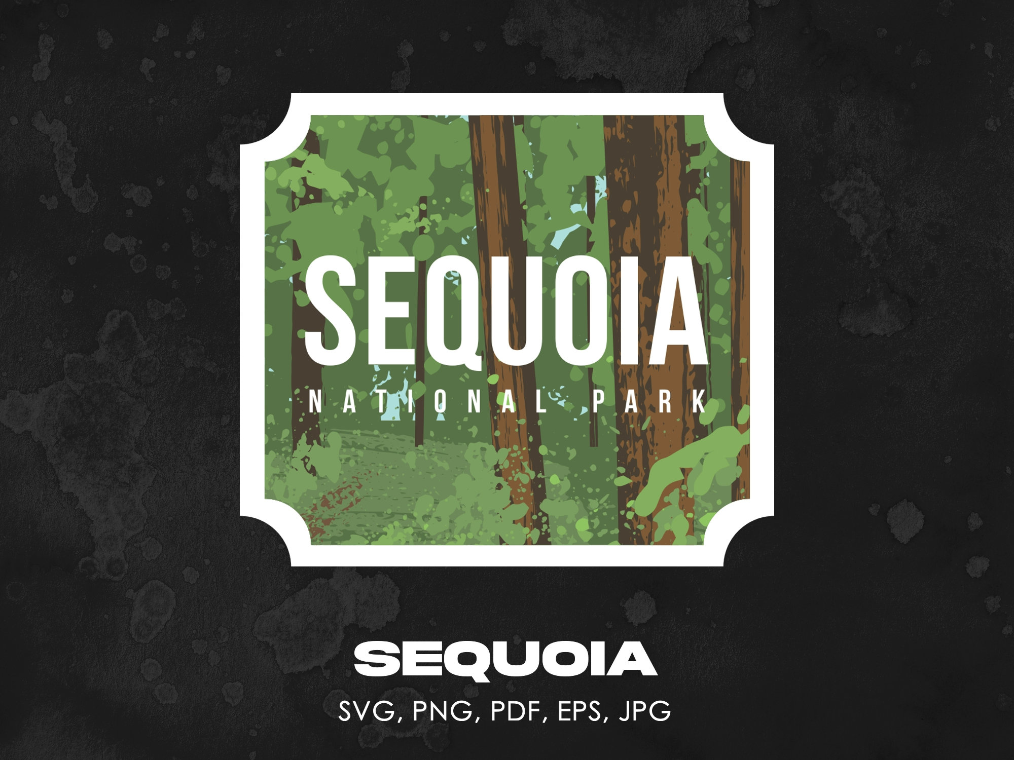 Sequoia National Park Svg, Png, Pdf, Eps, Jpg | Clipart, Graphic ...