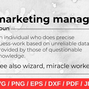 Marketing Manager Svg, Definition Svg, Funny Marketing Manager Gift ...