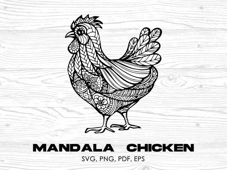 Mandala Huhn, Mandala Huhn svg, Huhn svg, Huhn Clipart, Tier svg ...