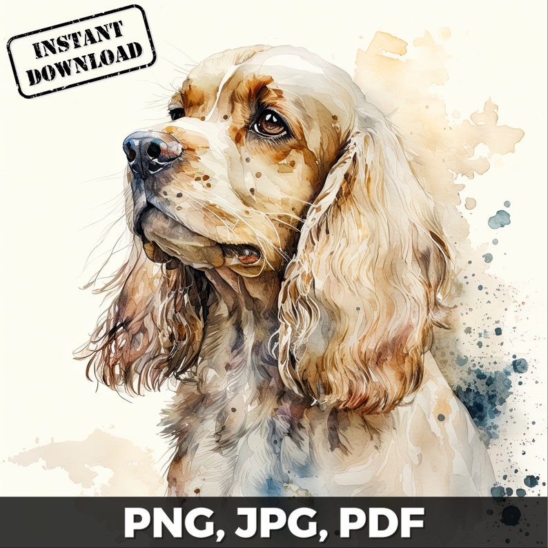 Cocker Spaniel Art Print, Cocker Spaniel Dog Print, Cocker Spaniel ...