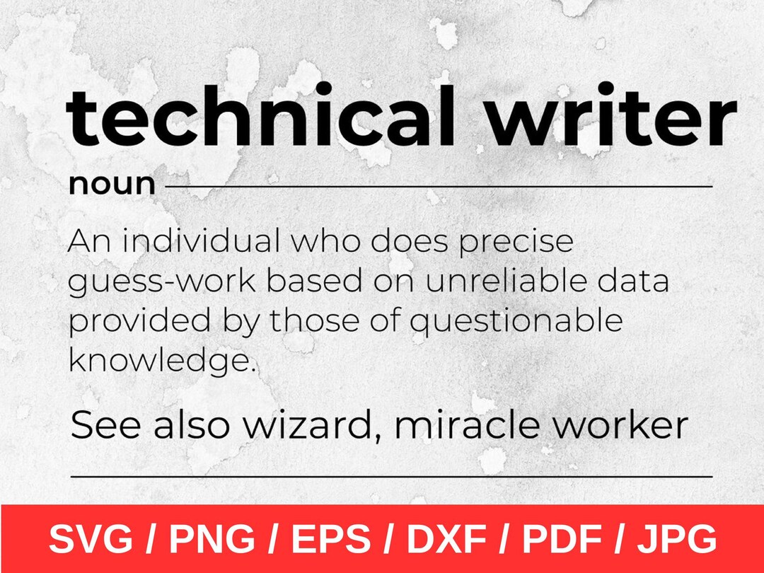 Technical Writer Svg, Definition Svg, Funny Technical Writer Gift, Job ...