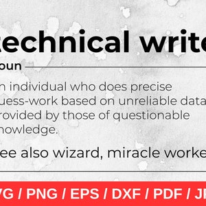 Technical Writer Svg, Definition Svg, Funny Technical Writer Gift, Job ...