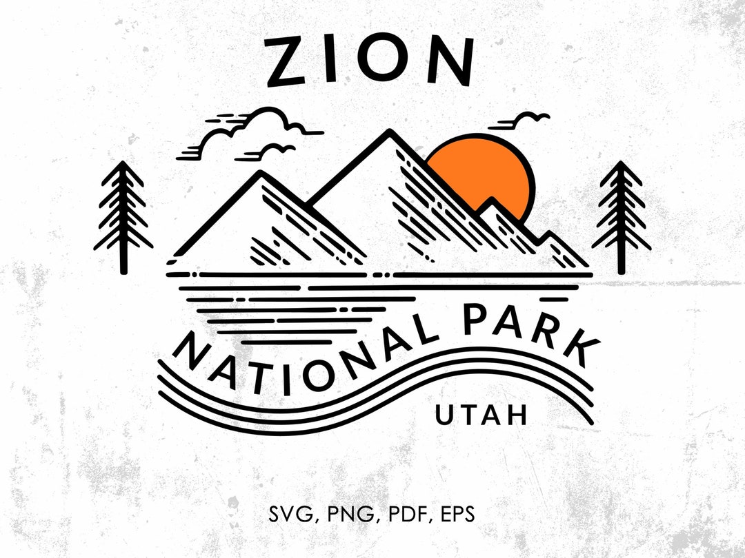 Zion National Park Svg, Png, Pdf, Eps, Jpg | Clipart, Graphic, Instant ...