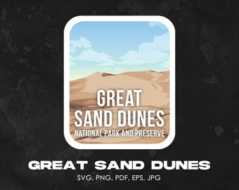 Great Sand Dunes Colorado Svg, National Park Svg, Png, Jpg, Pdf, Eps ...