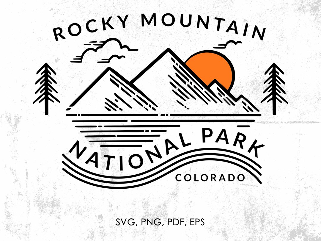 Rocky Mountain National Park Svg, Png, Pdf, Eps, Jpg | Clipart, Graphic ...