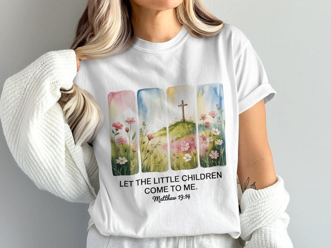Let the Little Children Come to Me Png Watercolor Floral Bible Verse ...