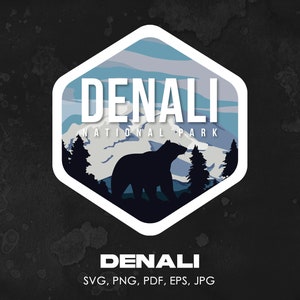 Denali National Park Svg, Png, Pdf, Eps, Jpg | Clipart, Graphic ...