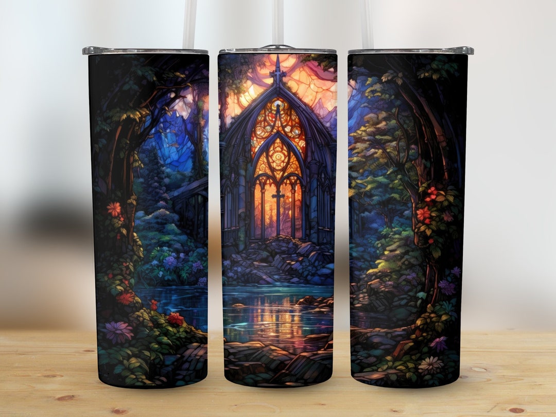 Distant Cross on A Hill Religious 20 Oz Skinny Tumbler, Sublimation ...