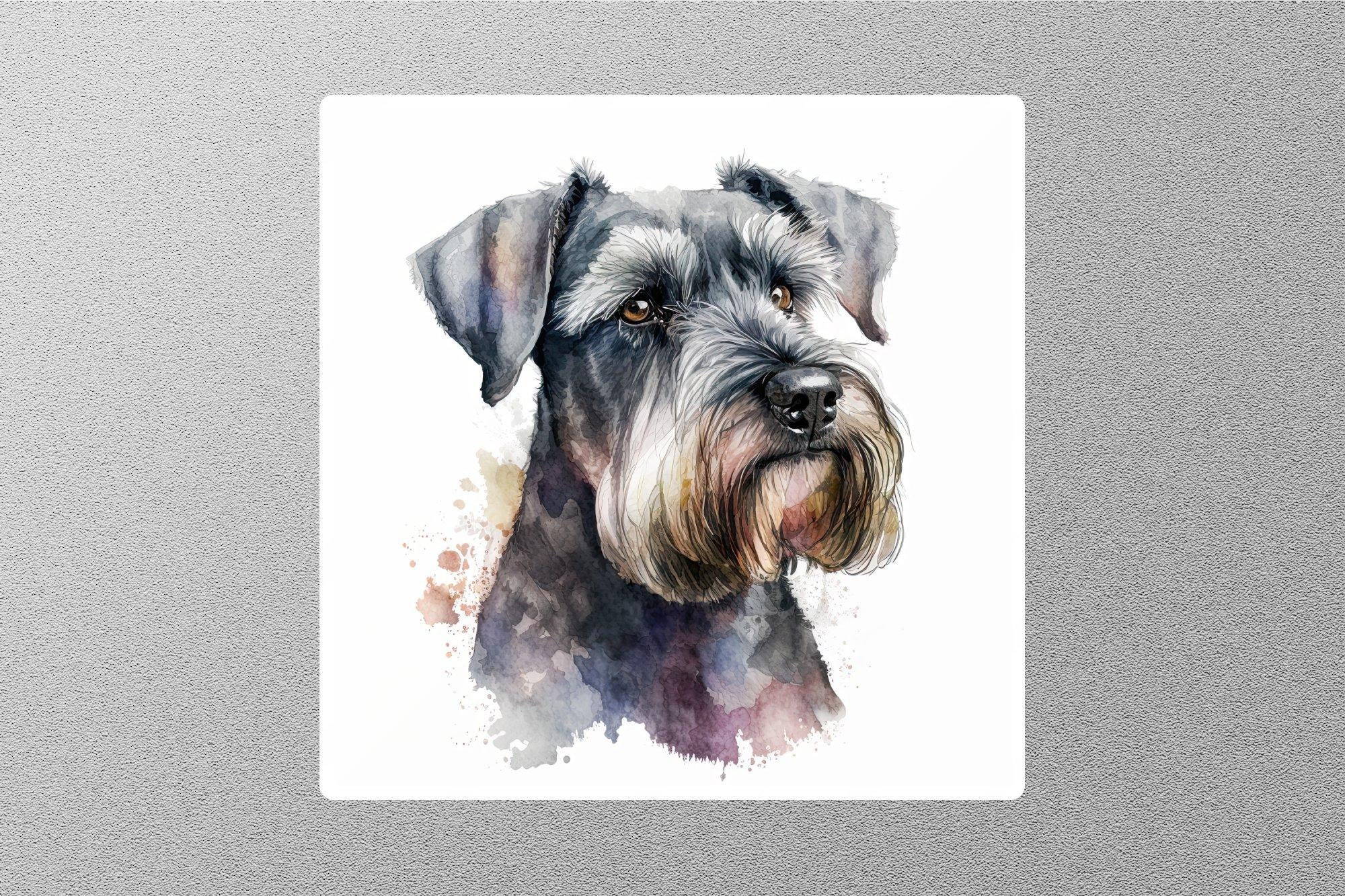 Schnauzer Art Print, Schnauzer Dog Print, Schnauzer Watercolor ...