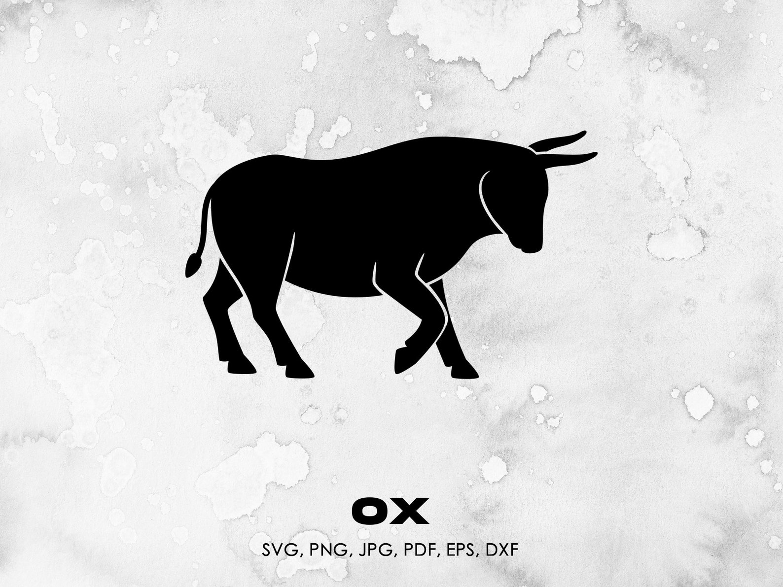 Ox Svg, Chinese Zodiac Ox, Png, Jpg, Pdf, Eps, Dxf Animal, Clipart ...