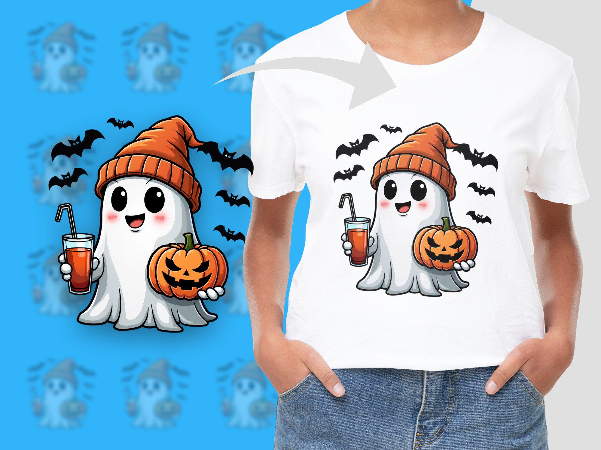 Cute Ghost Png, Bougie Ghost Png, Halloween Png, Coffee Png, Here for ...