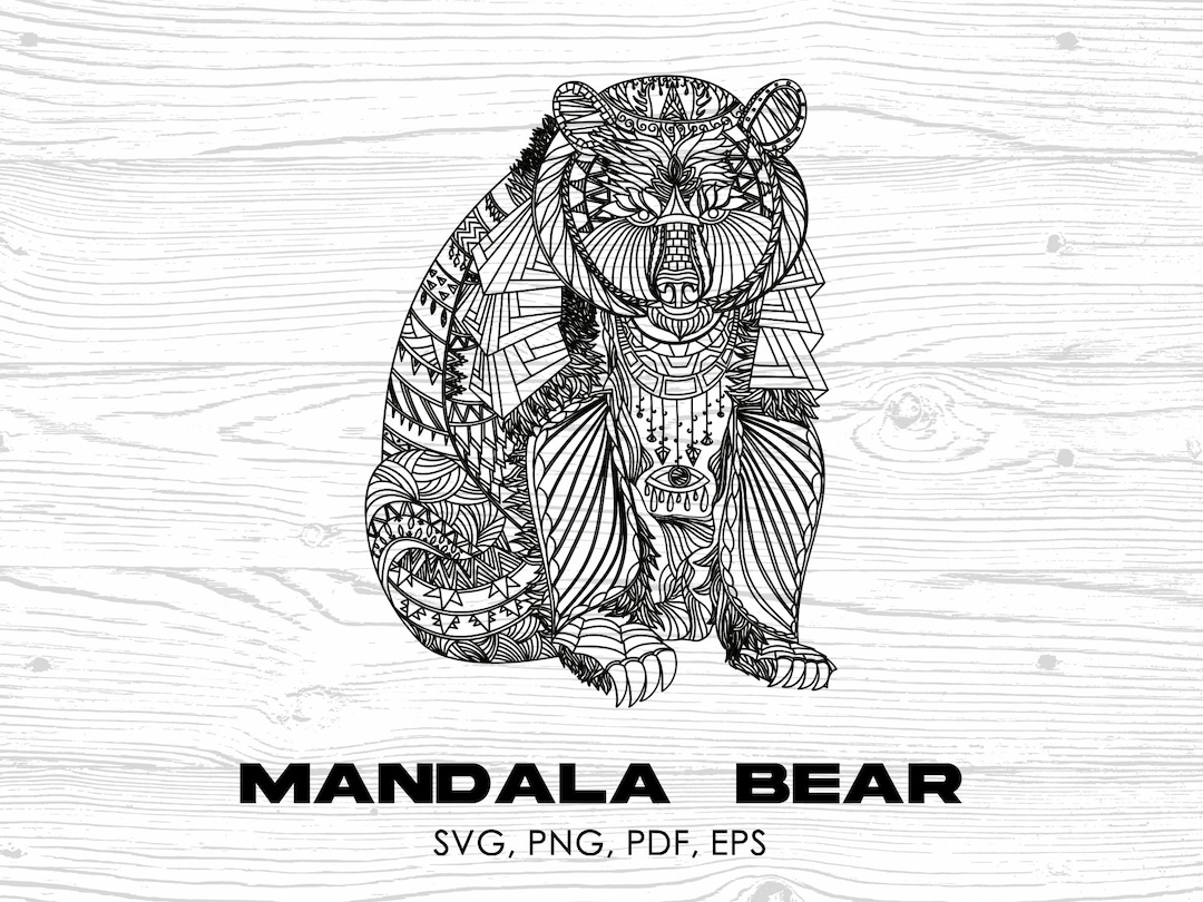 Mandala Bear, Mandala Bear Svg, Bear Svg, Bear Clipart, Animal Svg ...
