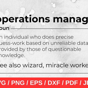 Operations Manager Svg, Definition Svg, Funny Operations Manager Gift ...