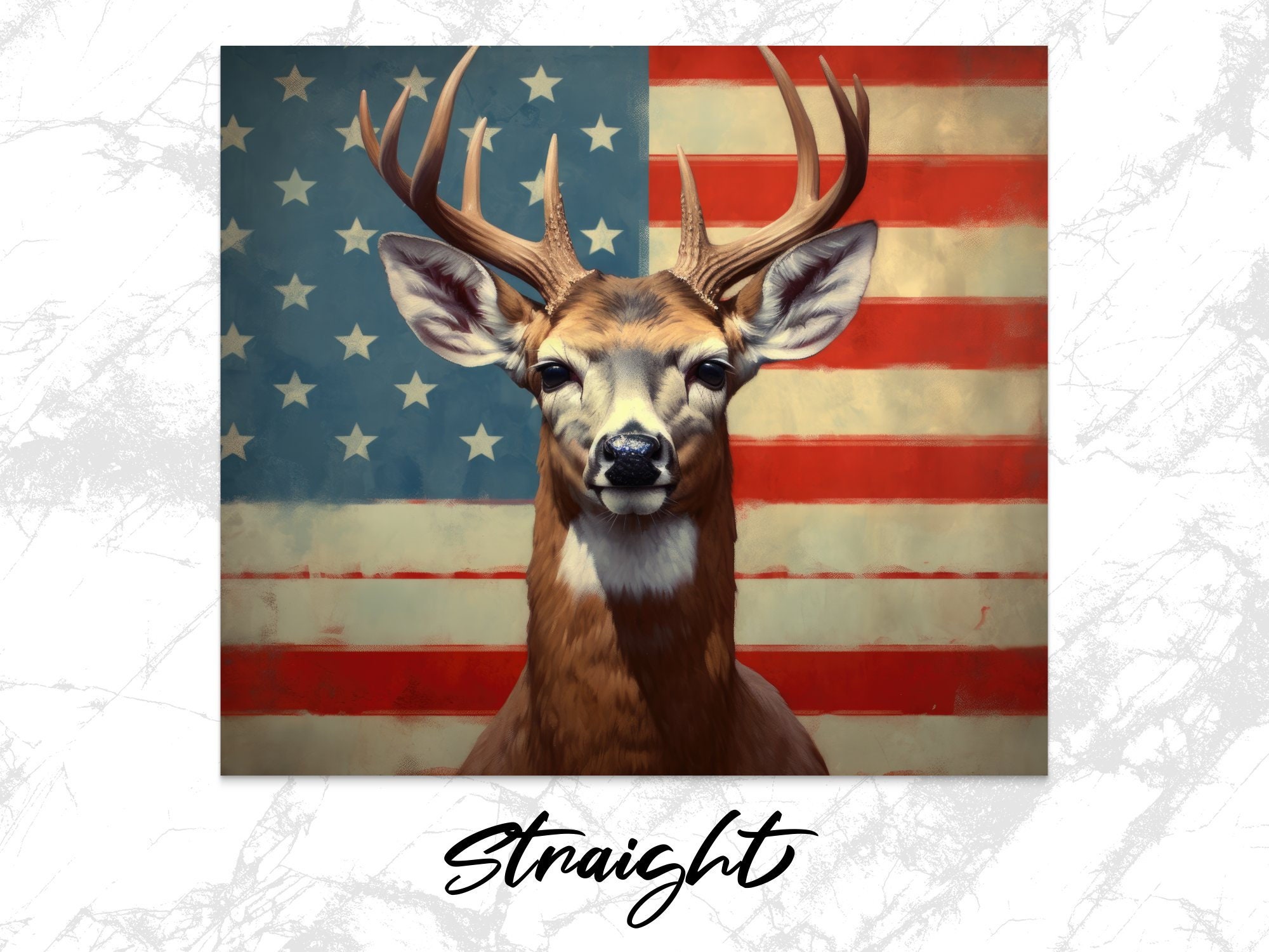 Deer USA Flag Stain Glass 20 Oz Skinny Tumbler, Sublimation Design ...